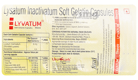 Lyvatum Soft Gelatin Capsule: Buy strip of 10.0 soft gelatin capsules ...