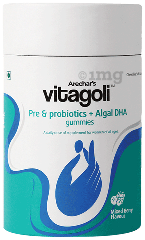 Vitagoli Pre & Probiotics + Algal DHA Gummies (30 Each) Mixed Berry ...