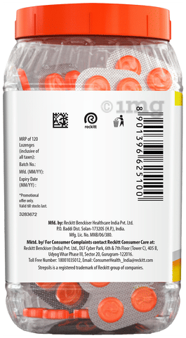 Strepsils Medicated Throat Lozenges | For Sore Throat | Flavour Orange ...