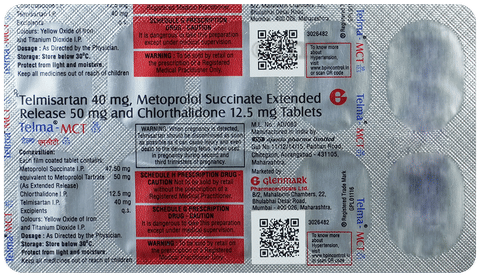 Buy Telma-MCT 50/12.5 Tablet ER Online: View Uses, Side Effects, Price ...