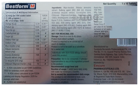 Bestform M Tablet: Buy strip of 10.0 tablets at best price in India | 1mg