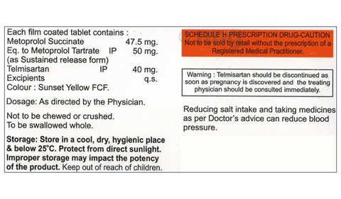 Buy Tel BP Met 40/50 Tablet SR Online: View Uses, Side Effects, Price ...