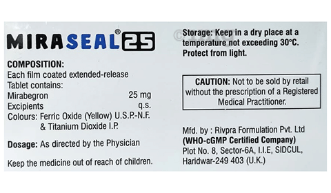 Buy Miraseal 25 Tablet Online: View Uses, Side Effects, Price ...