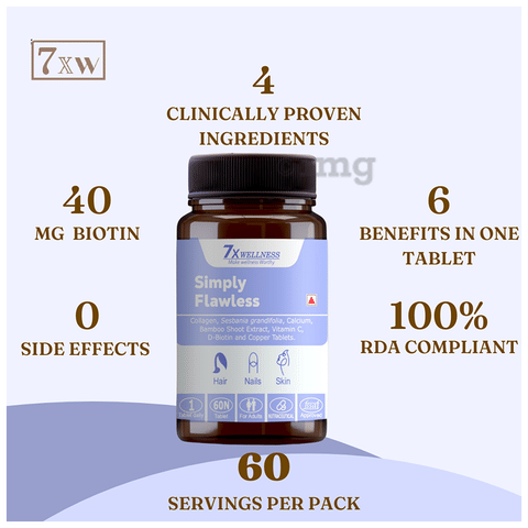 7X Wellness Combo Pack of Nutrient Balance & Simply Flawless Tablet (60 ...