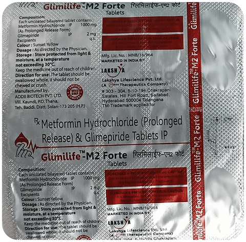 Buy Glimilife-M 2 Forte Tablet PR Online: View Uses, Side Effects ...