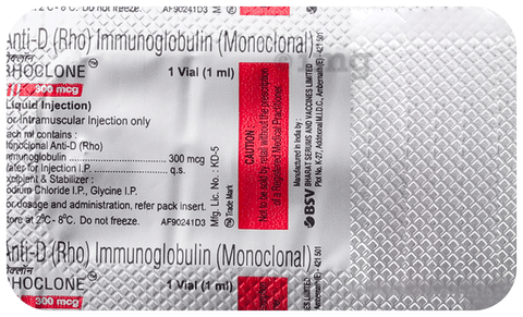 Buy Rhoclone 300mcg Injection Online: View Uses, Side Effects, Price ...