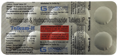Buy Telkum H 40mg/12.5mg Tablet Online: View Uses, Side Effects, Price ...