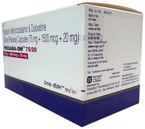Buy Pregaba-DM 75/20 Capsule DR Online: View Uses, Side Effects, Price ...