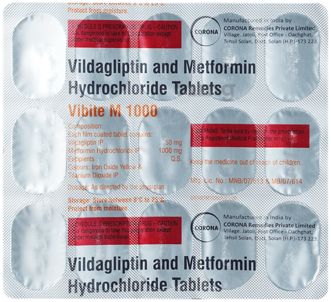 Buy Vibite M 1000 Tablet Online: View Uses, Side Effects, Price ...