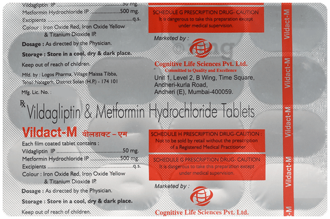 Buy Vildact M 500mg/50mg Tablet Online: View Uses, Side Effects, Price ...