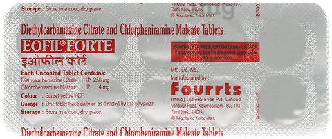 Buy Eofil Forte 250mg/4mg Tablet Online: View Uses, Side Effects, Price ...