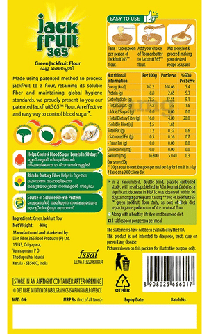 Jack Fruit 365 Green Jackfruit Flour (400gm Each): Buy box of 1.0 Unit ...