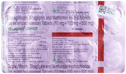 Buy Lupisit DM 10mg/500mg/100mg Tablet Online: View Uses, Side Effects ...