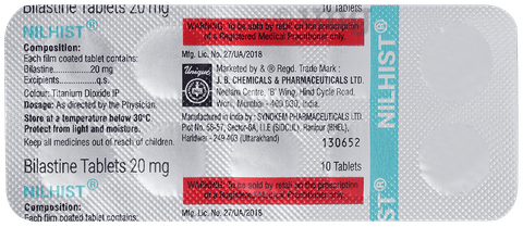 Buy Nilhist 20mg Tablet Online: View Uses, Side Effects, Price ...