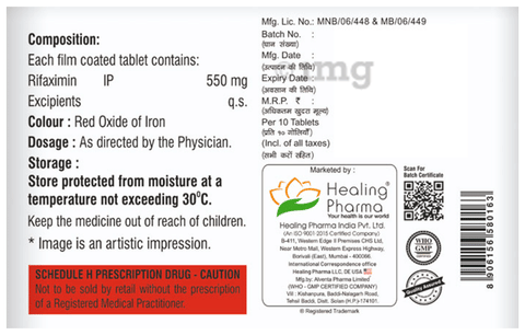 Buy Rifaxiheal 550 Tablet Online: View Uses, Side Effects, Price ...