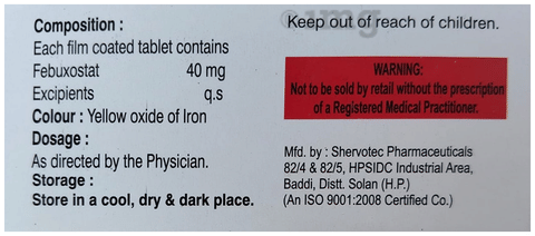 Buy Uloric 40 Tablet Online: View Uses, Side Effects, Price ...