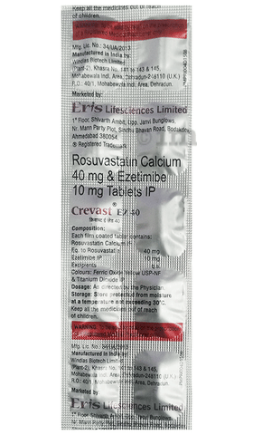 Buy Crevast EZ 40mg/10mg Tablet Online: View Uses, Side Effects, Price ...
