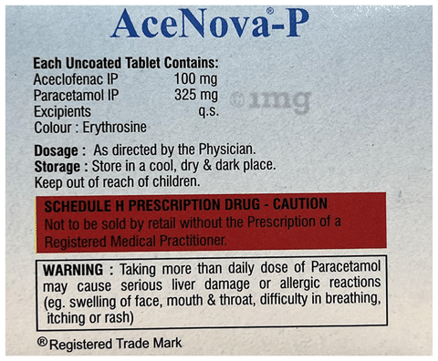 Buy Acenova-P 100mg/325mg Tablet Online: View Uses, Side Effects, Price ...