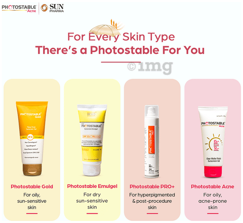 Photostable Acne Clear Matte Finish Sunscreen Gel SPF 55+ PA+++: Buy ...