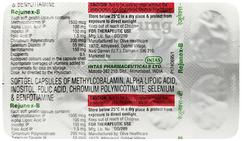 Buy Rejunex-B Soft Gelatin Capsule Online: View Uses, Side Effects ...