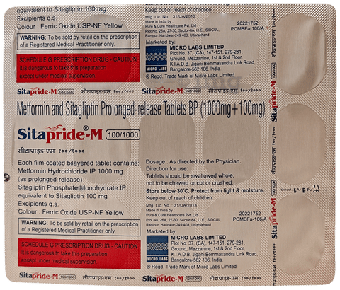 Buy Sitapride-M 100/1000 Tablet PR Online: View Uses, Side Effects ...
