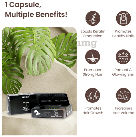 Vesca Biotin 1000mcg Veg Capsule Vegicap: Buy box of 30.0 vegicaps at ...