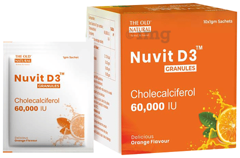 The Old Natural Nuvit D3 Granules Cholecalciferol 60,000 IU Sachet (10 ...