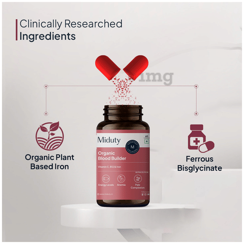 Miduty Organic Blood Builder | Iron Vit C-Energy Hemoglobin Support ...