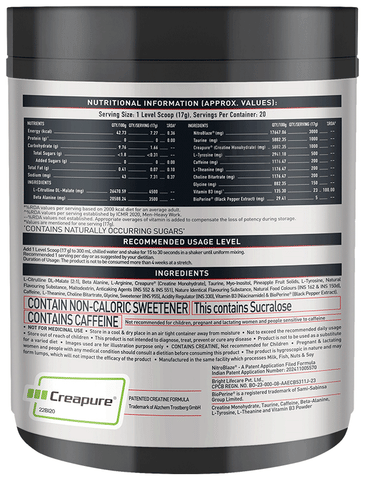 MuscleBlaze Pre Workout Wrathx | For Energy, Strength & Endurance ...
