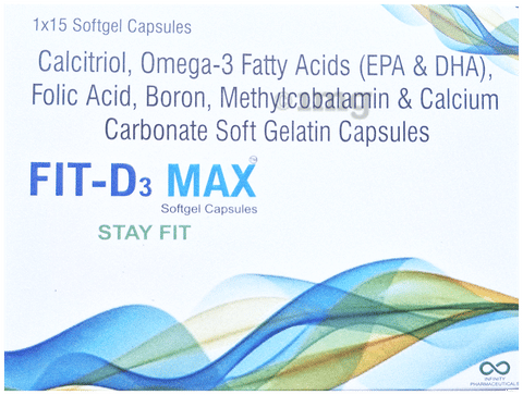 Buy Fit-D3 Max Softgel Capsule Online: View Uses, Side Effects, Price ...