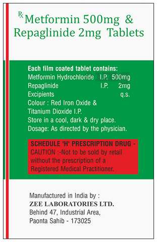 Buy Repadix M 2mg/500mg Tablet Online: View Uses, Side Effects, Price ...