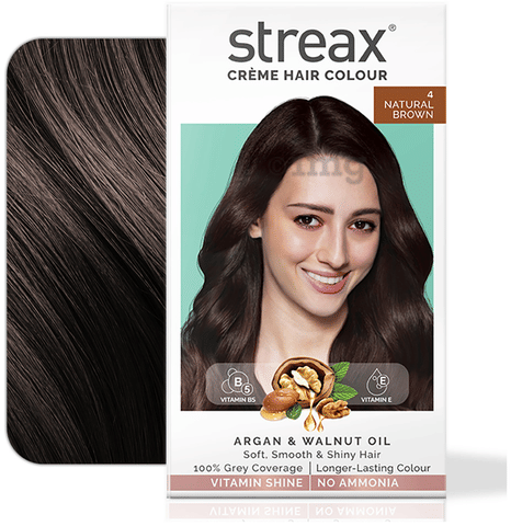 Streax Creme Hair Colour 4 Natural Brown: Buy box of 120.0 gm Kit at ...