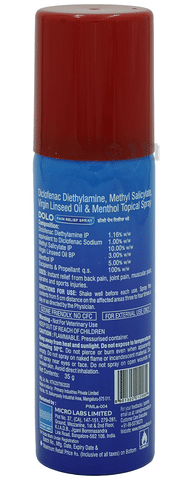 Buy Dolo Pain Relief Spray Online: View Uses, Side Effects, Price ...
