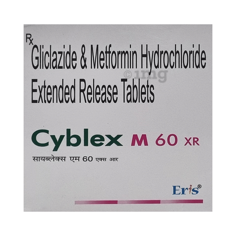 Cyblex M 60 XR Tablet Gliclazide (60)/ Metformin (500), 40% OFF