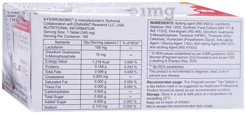 Ferronomic Tablet: Buy strip of 10.0 tablets at best price in India | 1mg