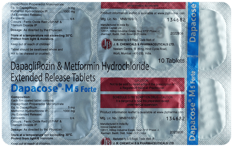 Buy Dapacose-M 5 Forte Tablet ER Online: View Uses, Side Effects, Price ...