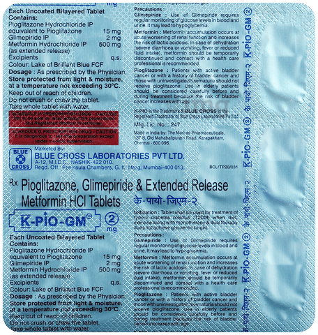 Buy K-Pio-Gm 2mg Tablet ER Online: View Uses, Side Effects, Price ...