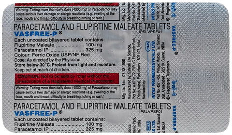 Buy Vasfree P 100mg/325mg Tablet Online: View Uses, Side Effects, Price ...