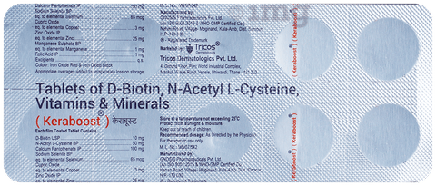 Keraboost Tablet with D-Biotin, N-Acetyl-L-Cysteine, Vitamins ...