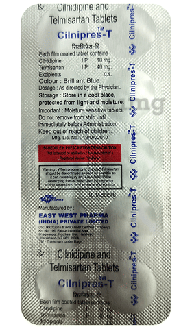 Buy Cilnipres T 10mg/40mg Tablet Online: View Uses, Side Effects, Price ...