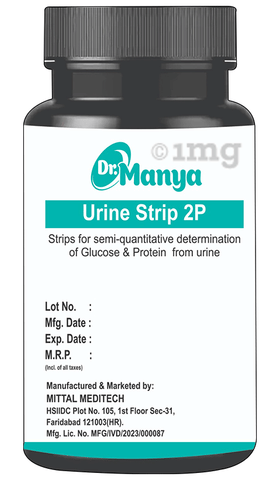 Dr. Manya Urine Test Strip 2P Glucose and Protein (100 Each): Buy box ...