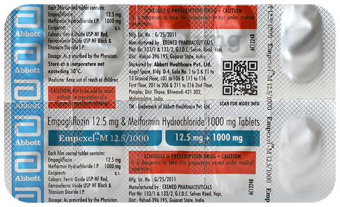 Buy Empexel M 12.5/1000 Tablet Online: View Uses, Side Effects, Price ...