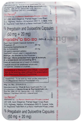 Buy Pbren D 50mg/20mg Capsule Online: View Uses, Side Effects, Price ...