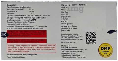 Buy Bisoheart-T 2.5mg/40mg Tablet Online: View Uses, Side Effects ...