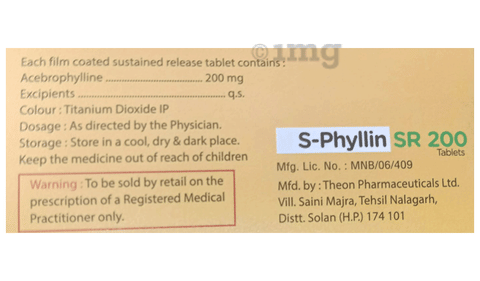 Buy S-Phyllin SR 200 Tablet Online: View Uses, Side Effects, Price ...