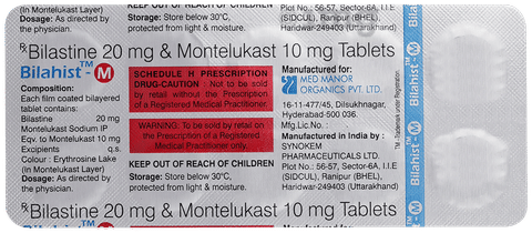 Buy Bilahist M 20mg/10mg Tablet Online: View Uses, Side Effects, Price ...