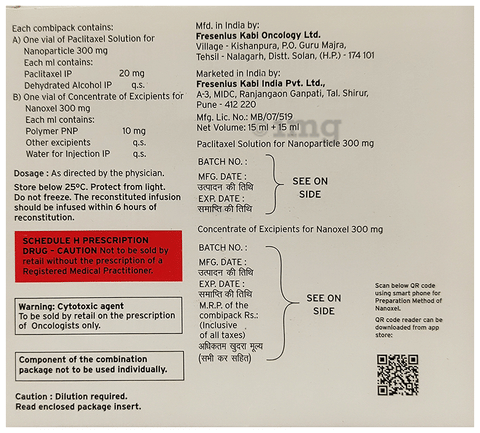 Buy Nanoxel 300mg Injection Online: View Uses, Side Effects, Price ...
