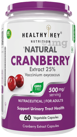 Healthy Hey Nutrition Natural Cranberry Extract 25% Vegetable Capsule ...