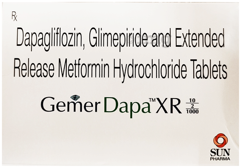 Buy Gemer Dapa XR Tablet 10/2/1000 Online: View Uses, Side Effects ...