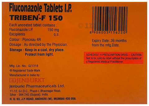 Buy Triben F 150mg Tablet Online: View Uses, Side Effects, Price ...